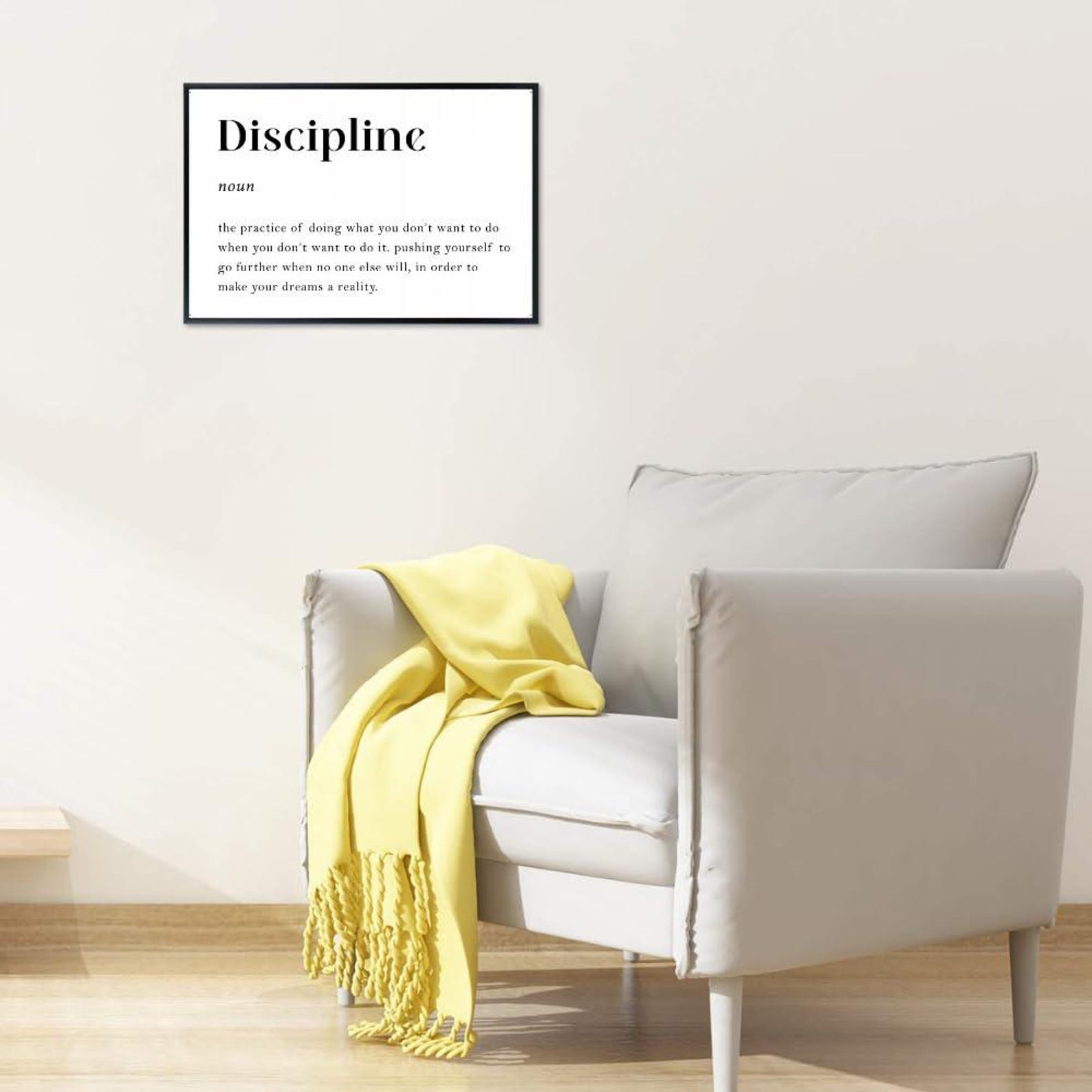 Discipline Definition Wall Art – Motivational Gym Poster, Fitness Quote ...