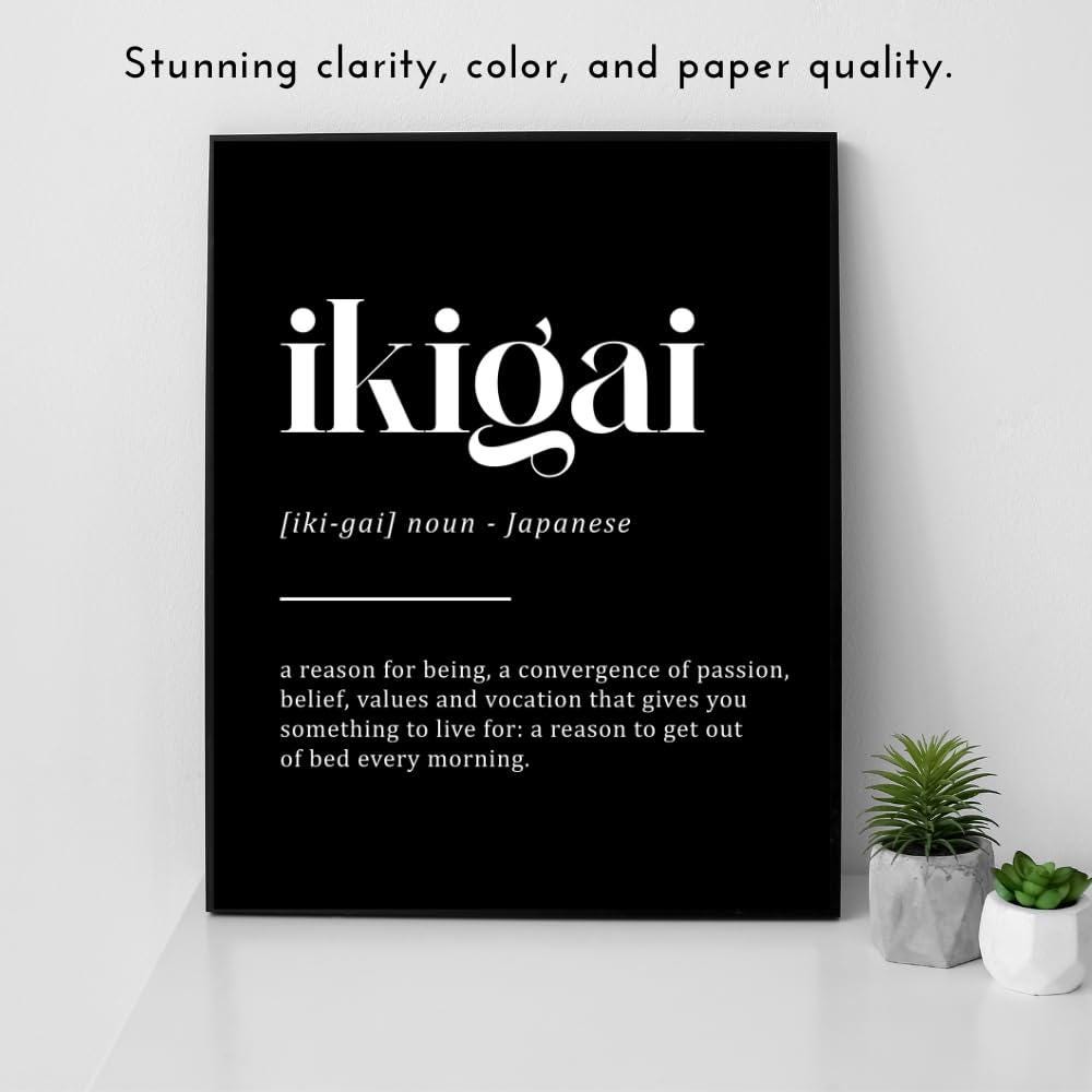 Ikigai Japanese Wall Art - Anime Theme Poster- Ikigai Definition, Gifts ...