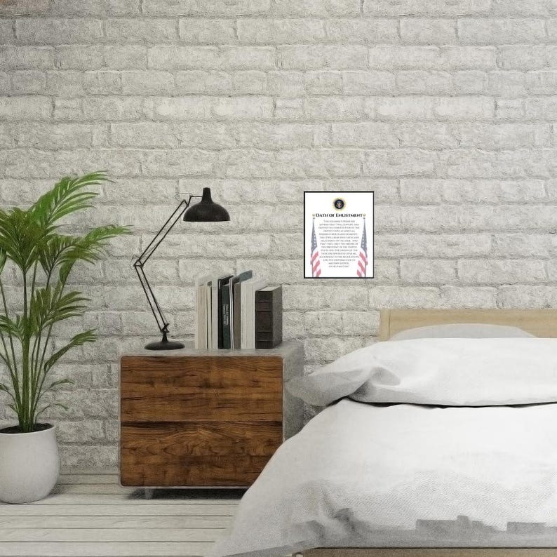 Oath of Enlistment Poster – Patriotic Military Wall Art, Veteran Home ...