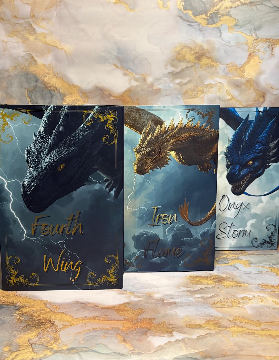 Empyrean Series Inspired Dust Jackets: Fourth Wing, Iron Flame, Onyx ...