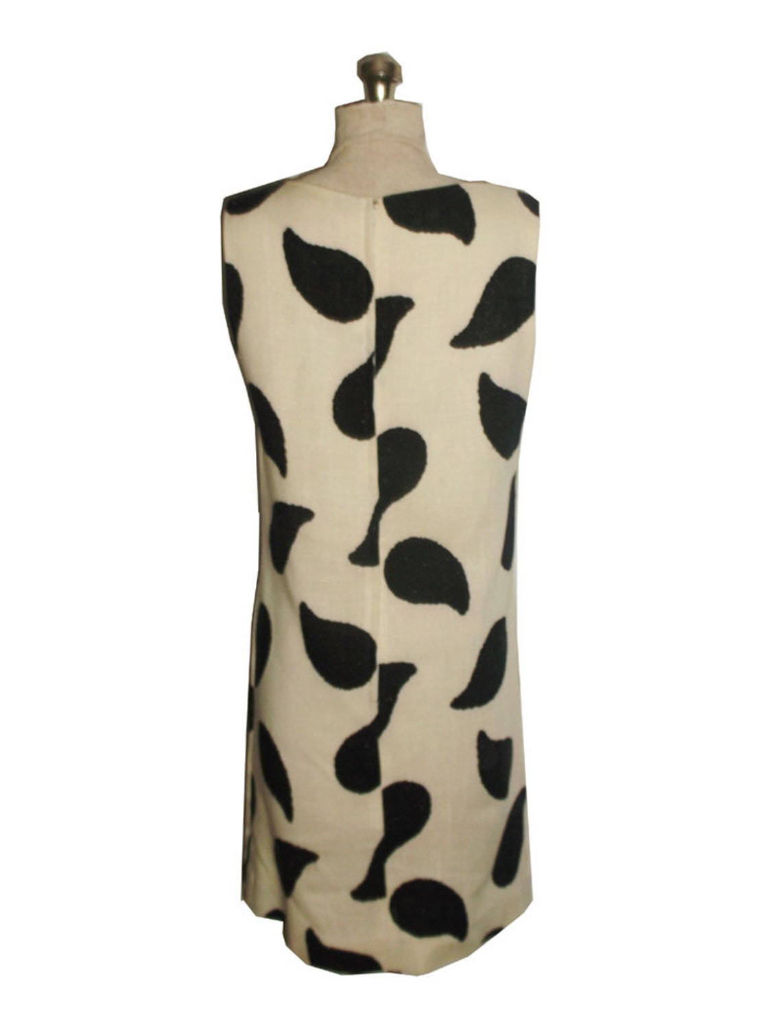 Vintage J.M. Towne & CO. Cream Black Paisley Sleeveless Short - Etsy