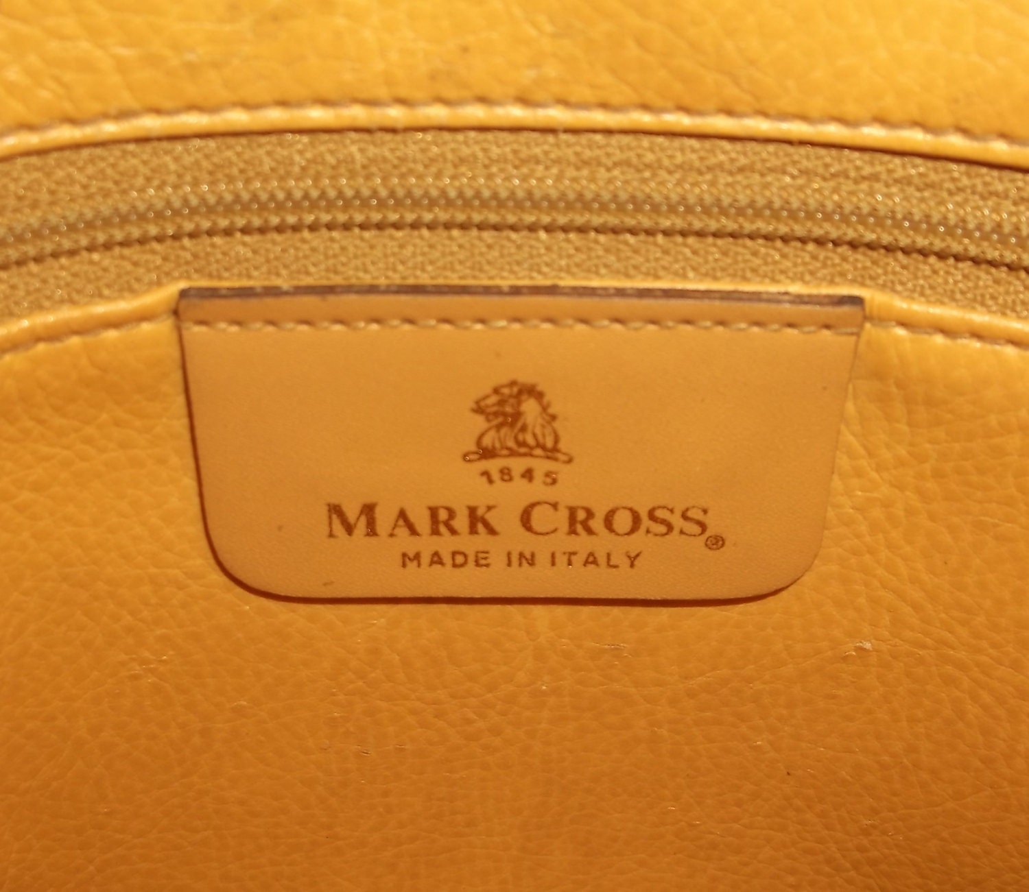 Vintage Authentic Mark Cross Madein Italy Signature Herringbone Canvas ...