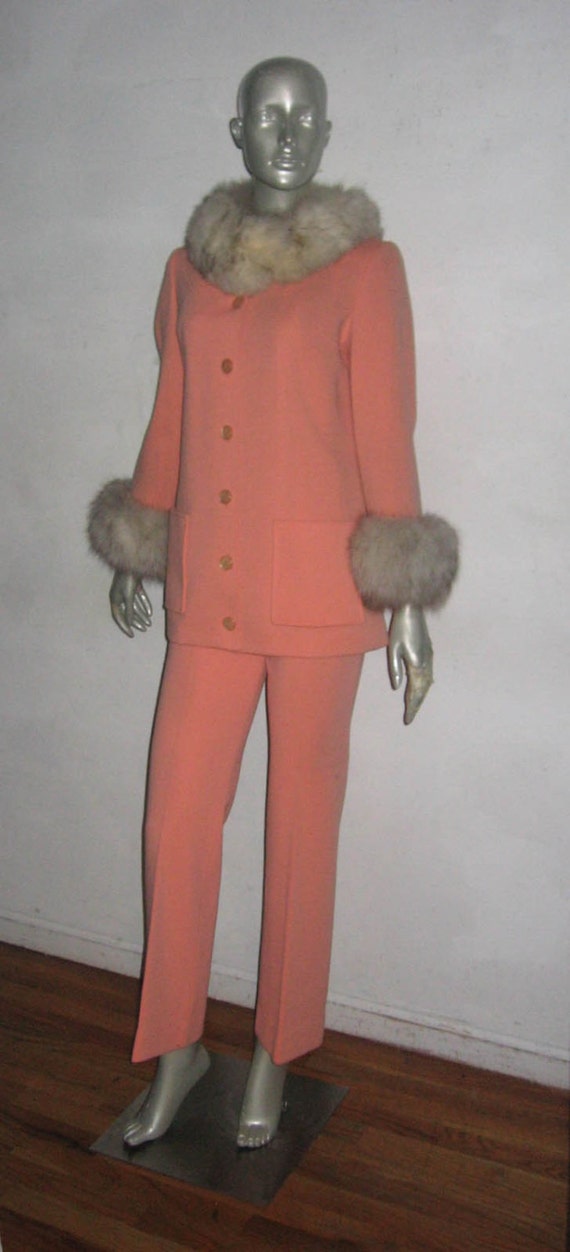 Vintage Rare Franklin Simon Show Stopper Peach Fur Tr… - Gem