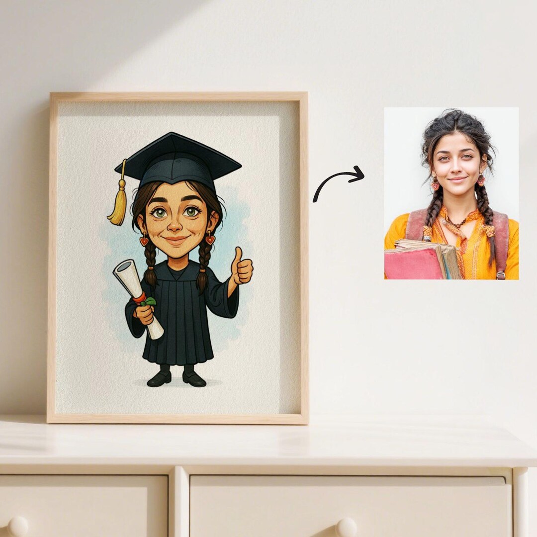 Custom Caricature,custom Graduation Cartoon Portrait,graduation Gift ...