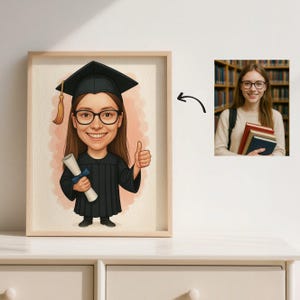 Custom Graduation Cartoon Portrait,custom Caricature,graduation Gift ...