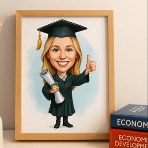 Custom Graduation Cartoon Portrait,custom Caricature,graduation Cartoon ...