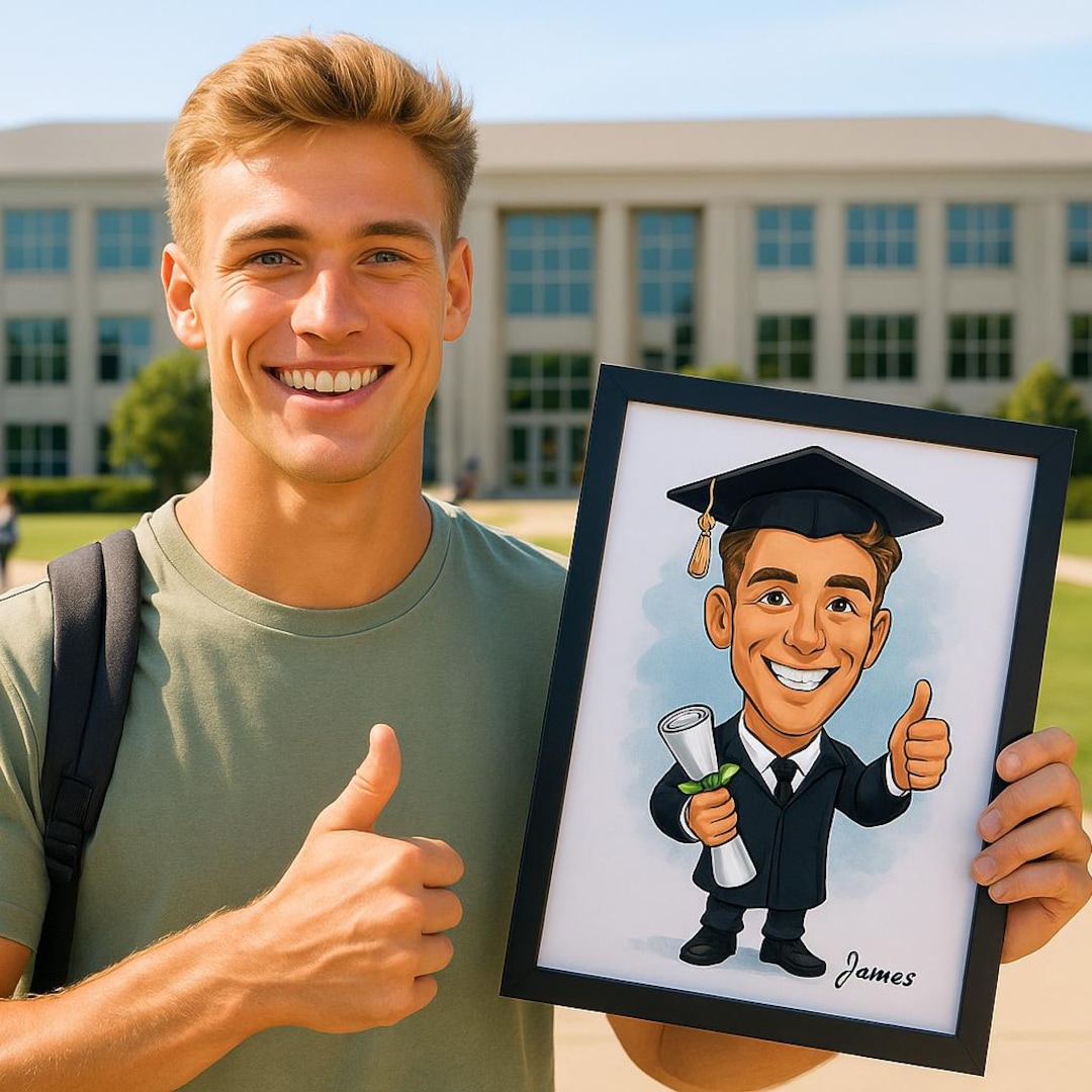 Caricature From Photo,custom Graduation Cartoon Portrait,custom ...