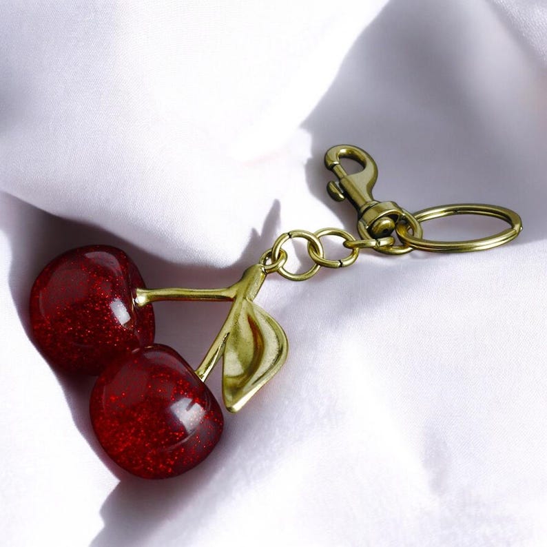 Red Cherries Keychain - Trendy Fruit Accessories for Fashionable Men ...