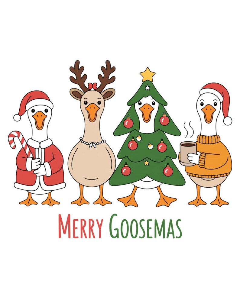 Christmas Goose PNG, Just a Jolly Goose, Merry Goosemas, Festive ...
