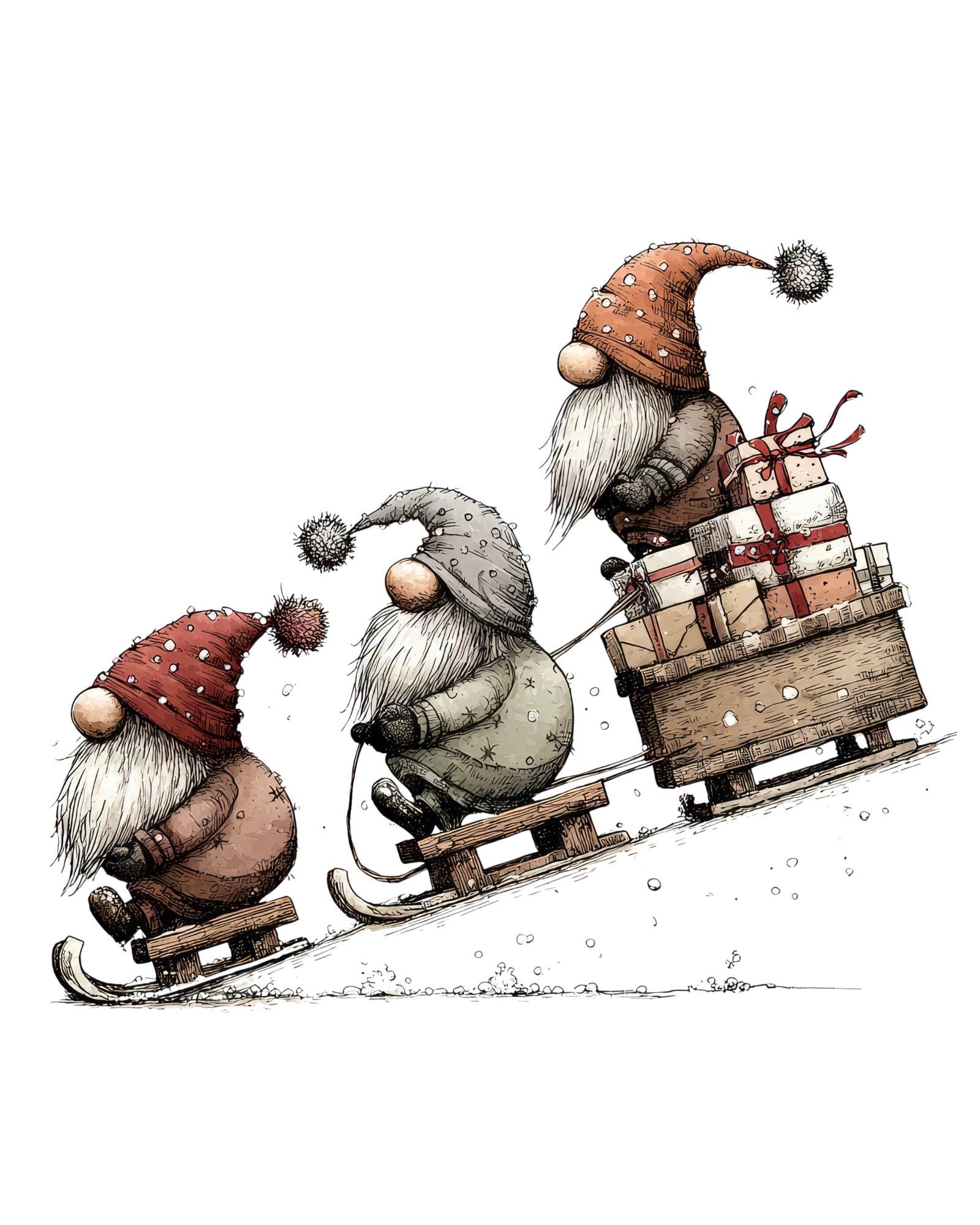 Christmas Gnomes Clipart, Christmas PNG, Festive Holiday Graphics ...
