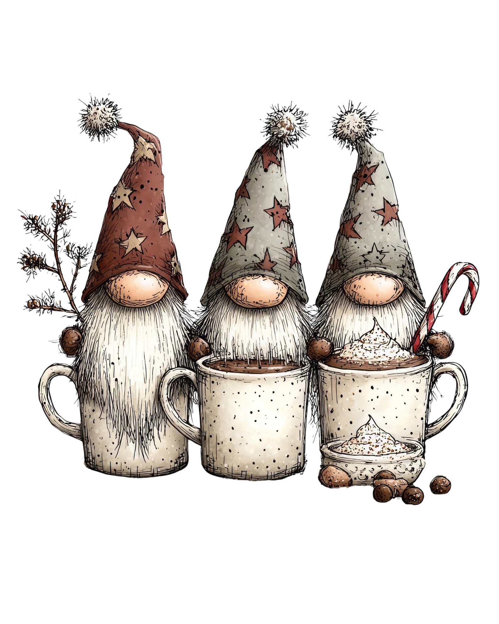 Christmas Gnomes Clipart, Christmas PNG, Festive Holiday Graphics ...