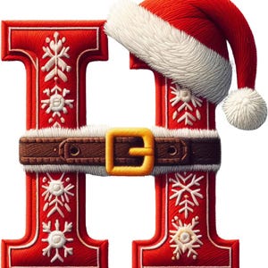Christmas Embroidery Alphabet Clipart, Festive Winter Png Set, Instant ...