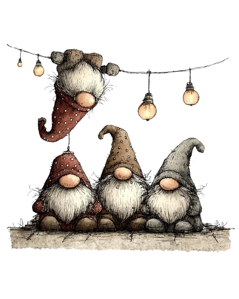 Christmas Gnomes Clipart, Christmas PNG, Festive Holiday Graphics ...