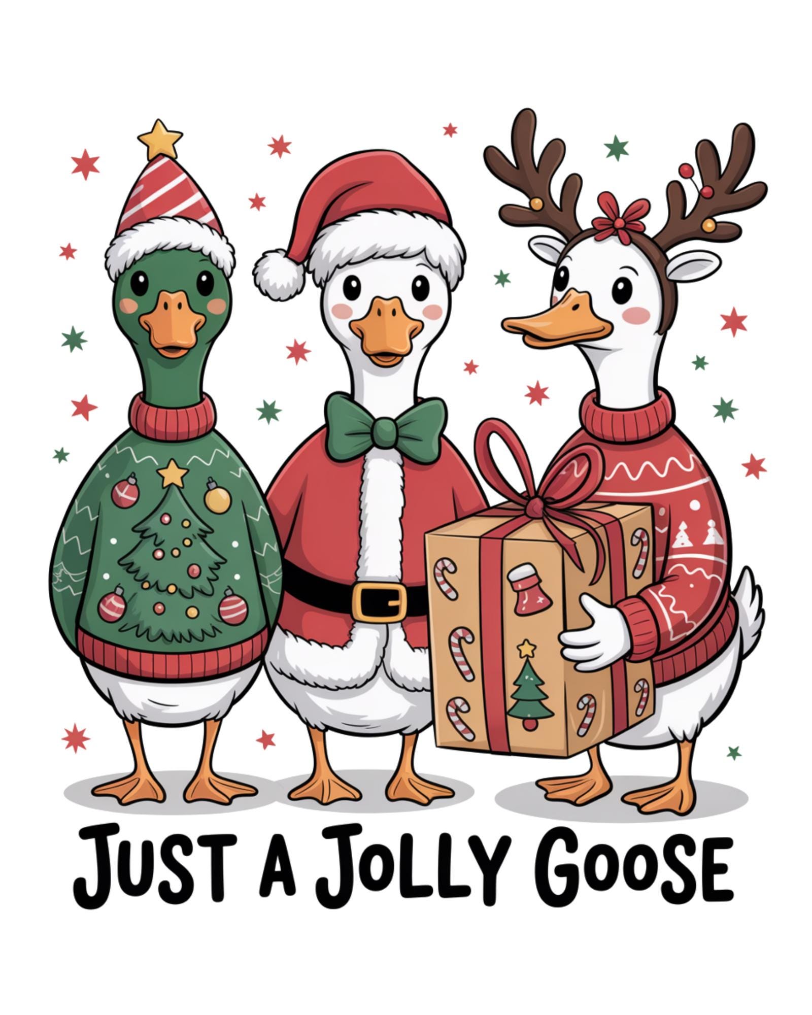 Christmas Goose PNG, Just a Jolly Goose, Merry Goosemas, Festive ...