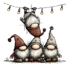 Christmas Gnomes Clipart, Christmas PNG, Festive Holiday Graphics ...