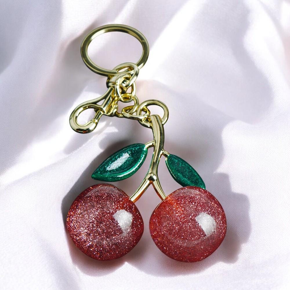 Red Cherries Keychain - Trendy Fruit Accessories for Fashionable Men ...