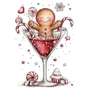 Whimsical Christmas Cocktail Clipart, Winter Decor, Instant Download - Etsy