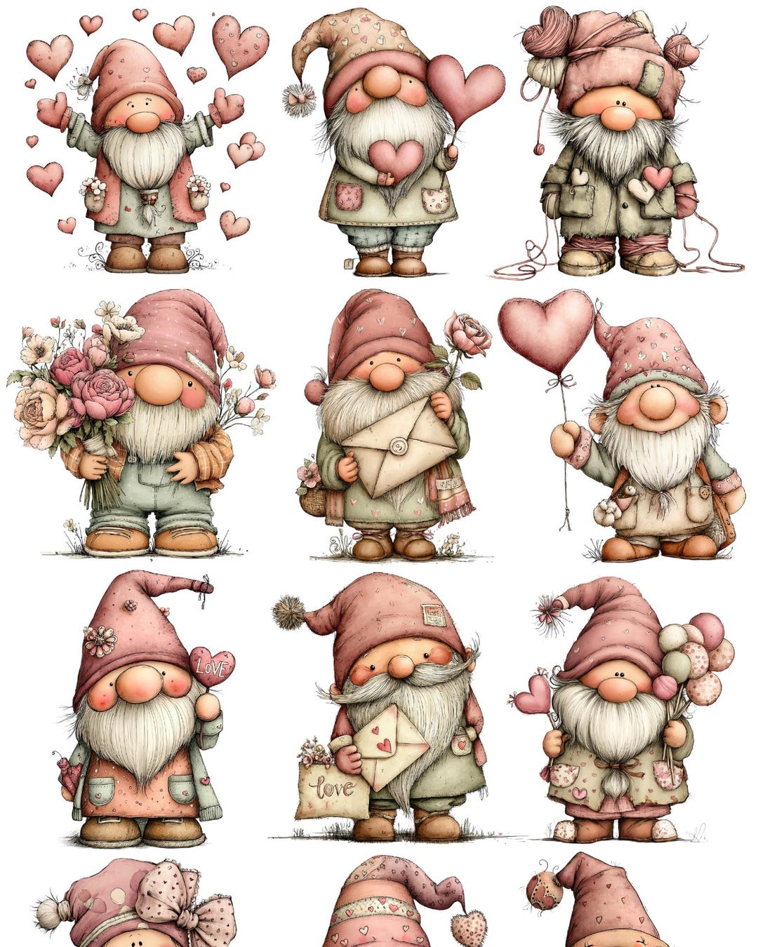 Christmas Gnomes Clipart, Christmas PNG, Festive Holiday Graphics ...