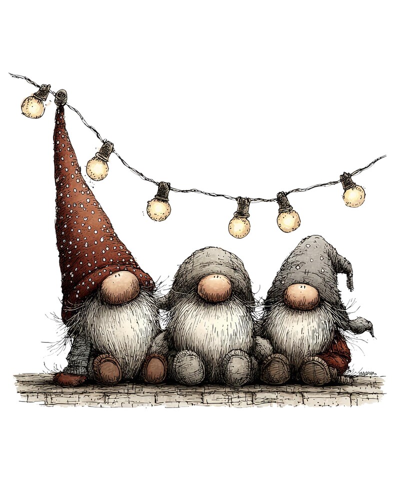 Christmas Gnomes Clipart, Christmas PNG, Festive Holiday Graphics ...
