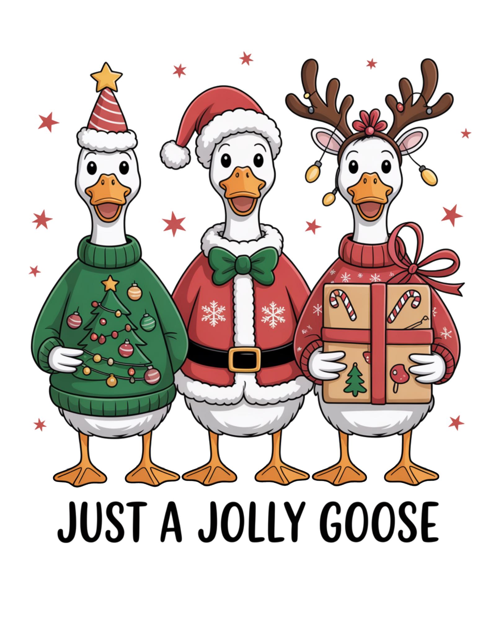Christmas Goose PNG, Just a Jolly Goose, Merry Goosemas, Festive ...