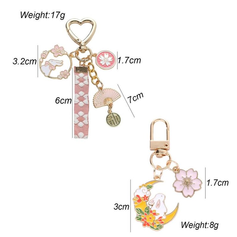 Keychain, Cute Keychain, Bag Charm, Korean Sweet Cherry Blossom Rabbit ...