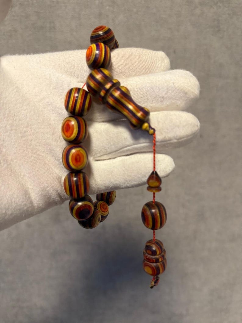 Handcrafted Köfer Wood Tasbih – Turkish Prayer Beads With Gilded Inlay ...