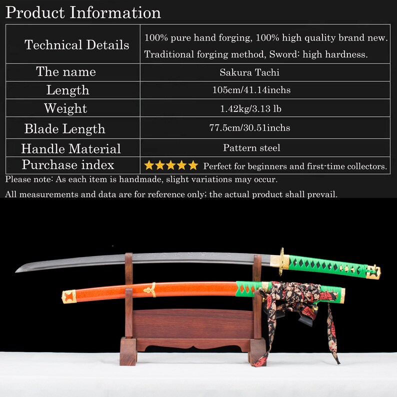 Sakura Tachi – Cherry Blossom Japanese Sword | Handmade Decorative ...