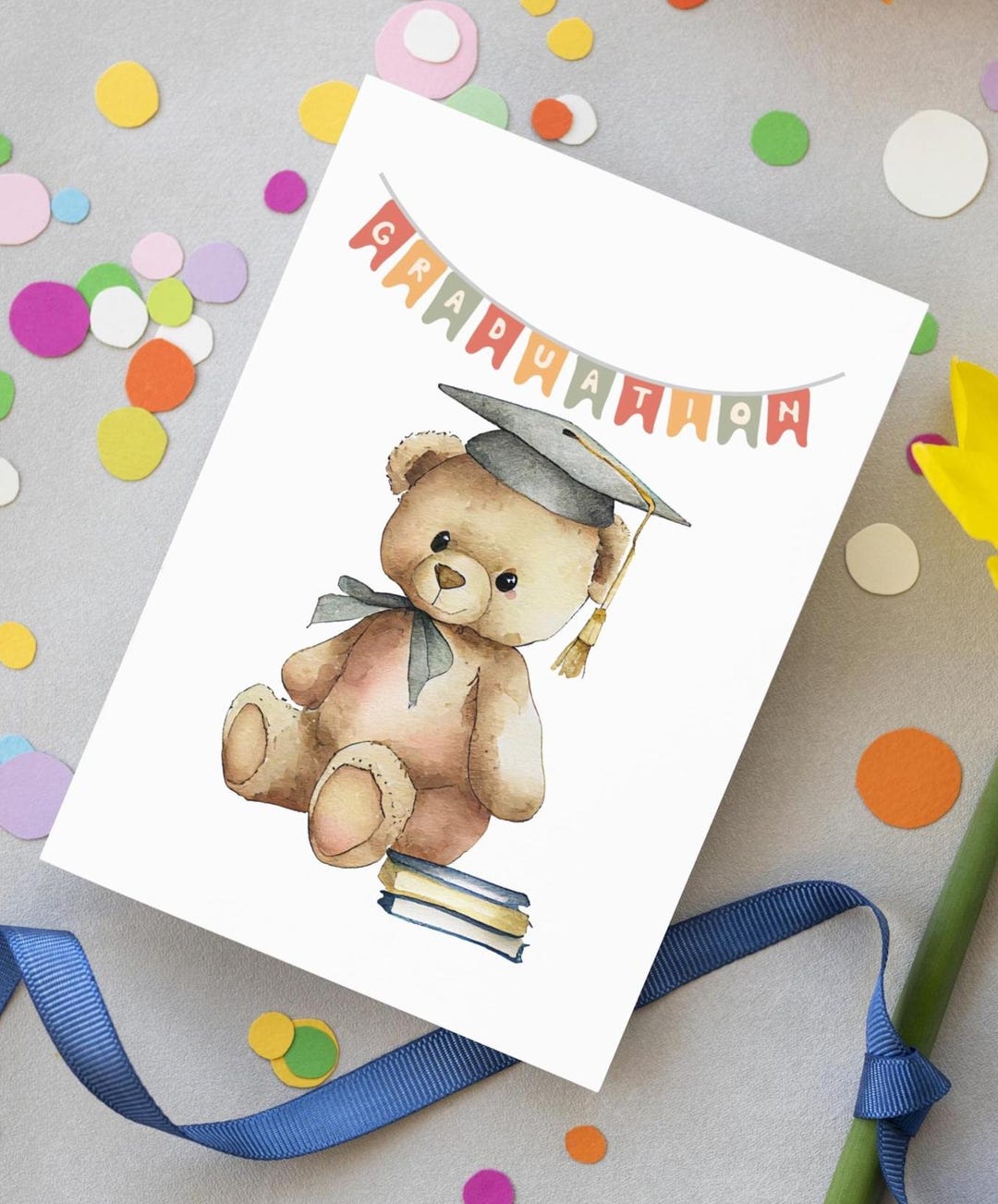 Bear Graduation Card, Kids Graduation Card, Cute Bear Congrats ...