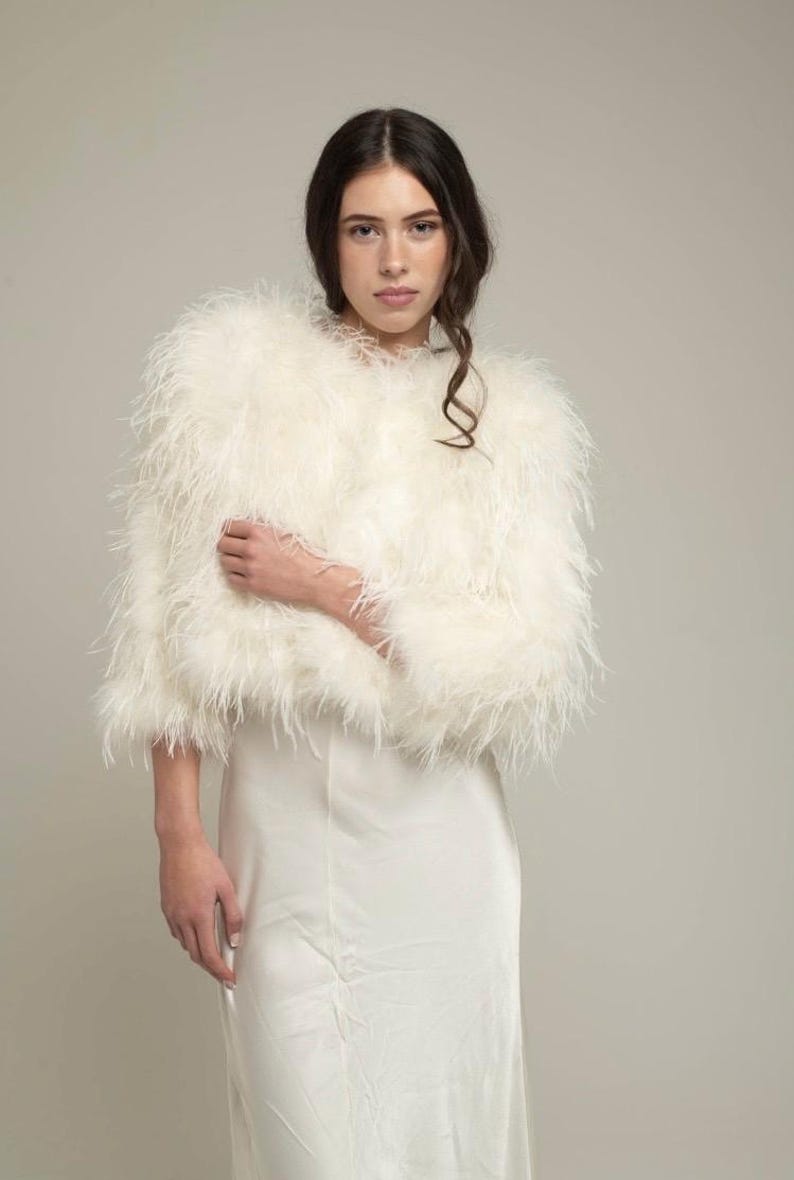 Ostrich Feather Bridal Jacket - Etsy