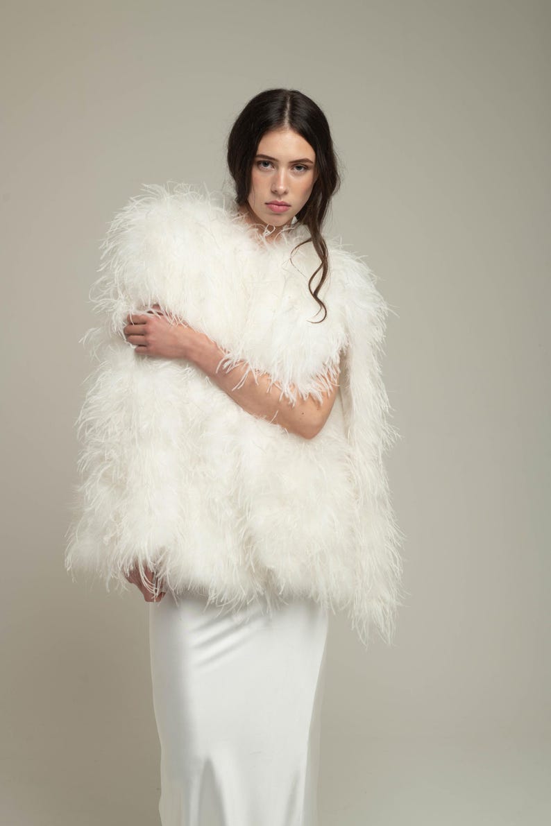 Ostrich Feather Bridal Cape - Etsy