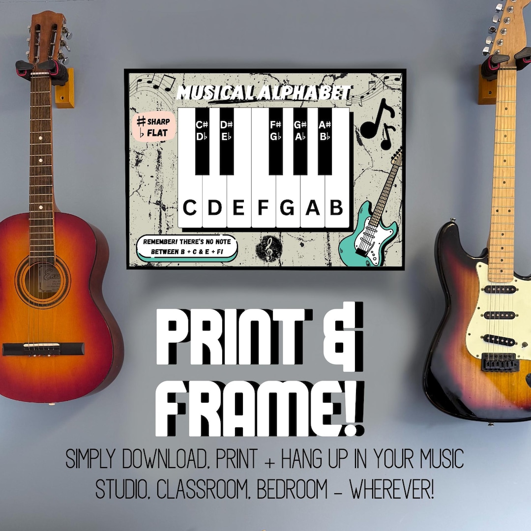 The Musical Alphabet Digital Poster - Instant PDF Download A2 Size - Etsy