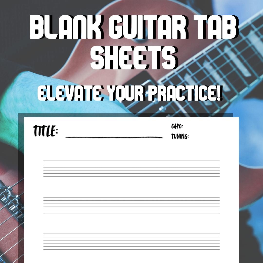 Printable Blank Guitar Tablature Sheets - Instant PDF Download - Etsy