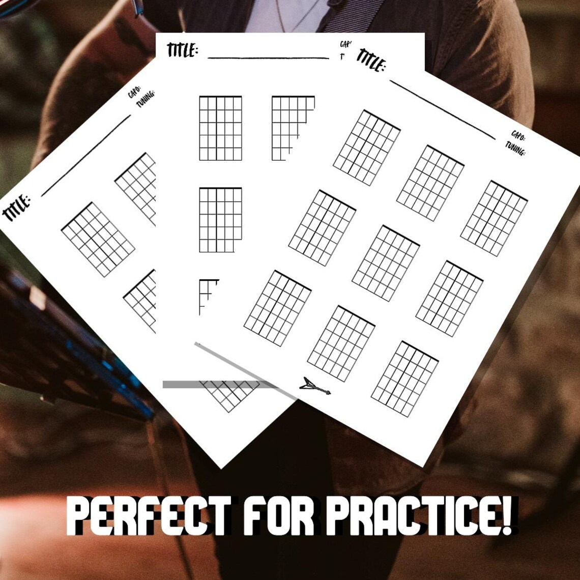 Printable Blank Guitar Chord Boxes Sheet Instant PDF Download - Etsy