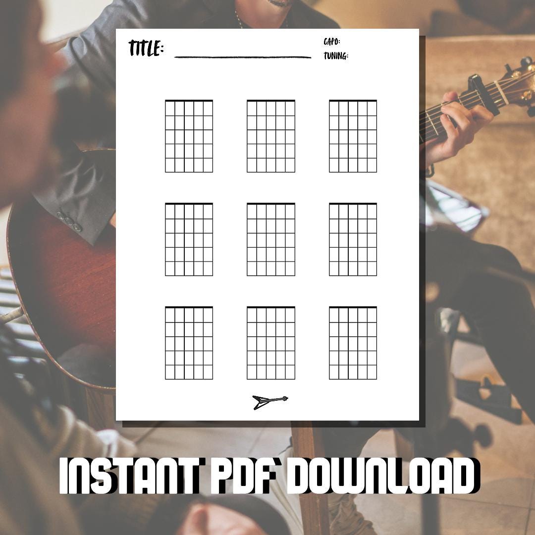Printable Blank Guitar Chord Boxes Sheet Instant PDF Download - Etsy