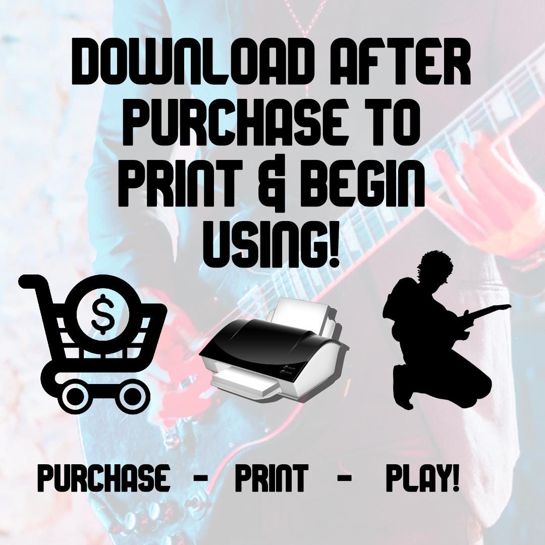 Printable Blank Guitar Tablature Sheets - Instant PDF Download - Etsy