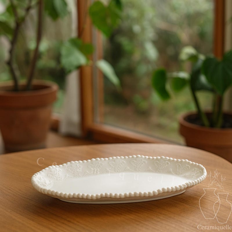 Ceramic Platter Embossed - Etsy