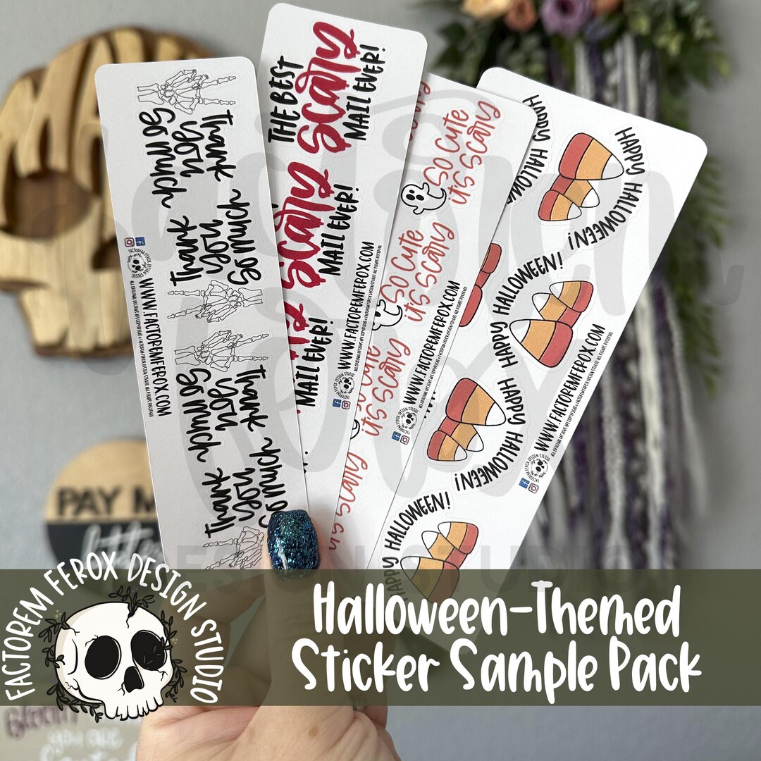 Halloween Sample Sticker Pack, 20-sticker Sample Pack, Thank You ...
