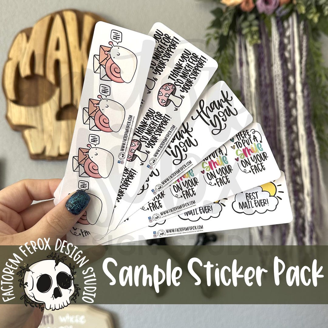 Sample Sticker Pack, 20-sticker Sample Pack, Thank You Stickers, Etsy ...