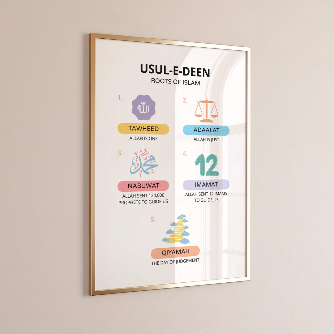 Usul-e-deen Shia Kids Poster | Islamic Educational Learning Printable ...