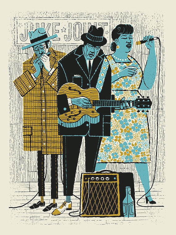 Juke Joint Screen Print Home Decor Wall Art Music Lovers | Etsy
