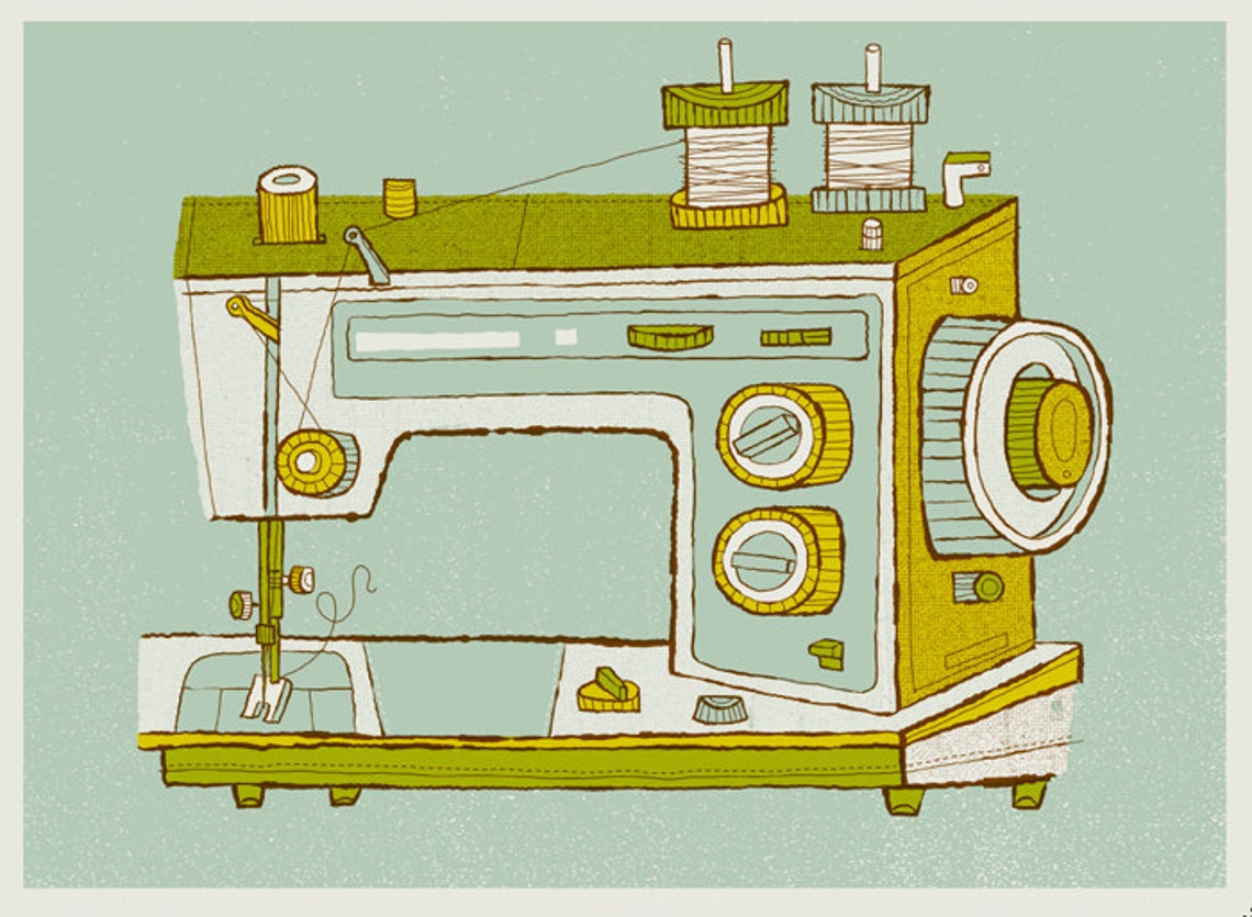 Sewing Machine Art Print - Etsy