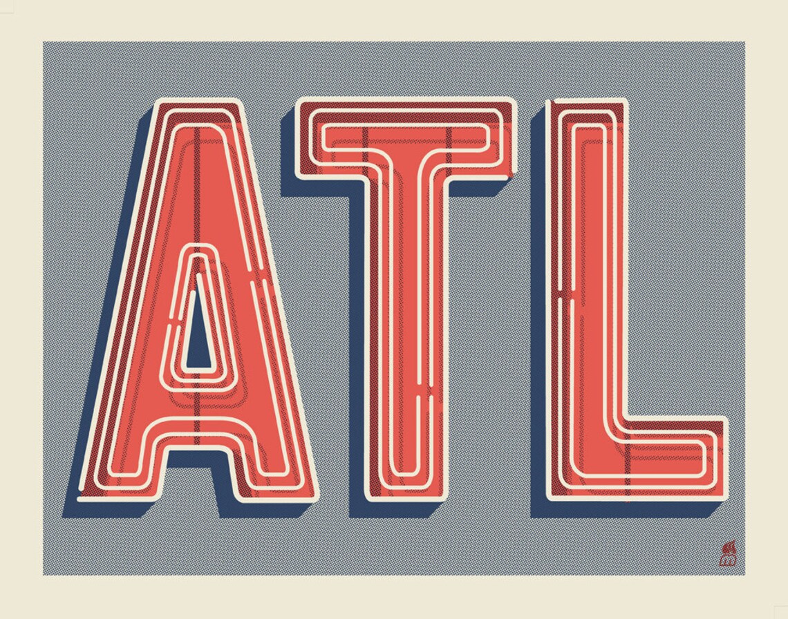 ATL 11 x 14 silkscreen | Etsy