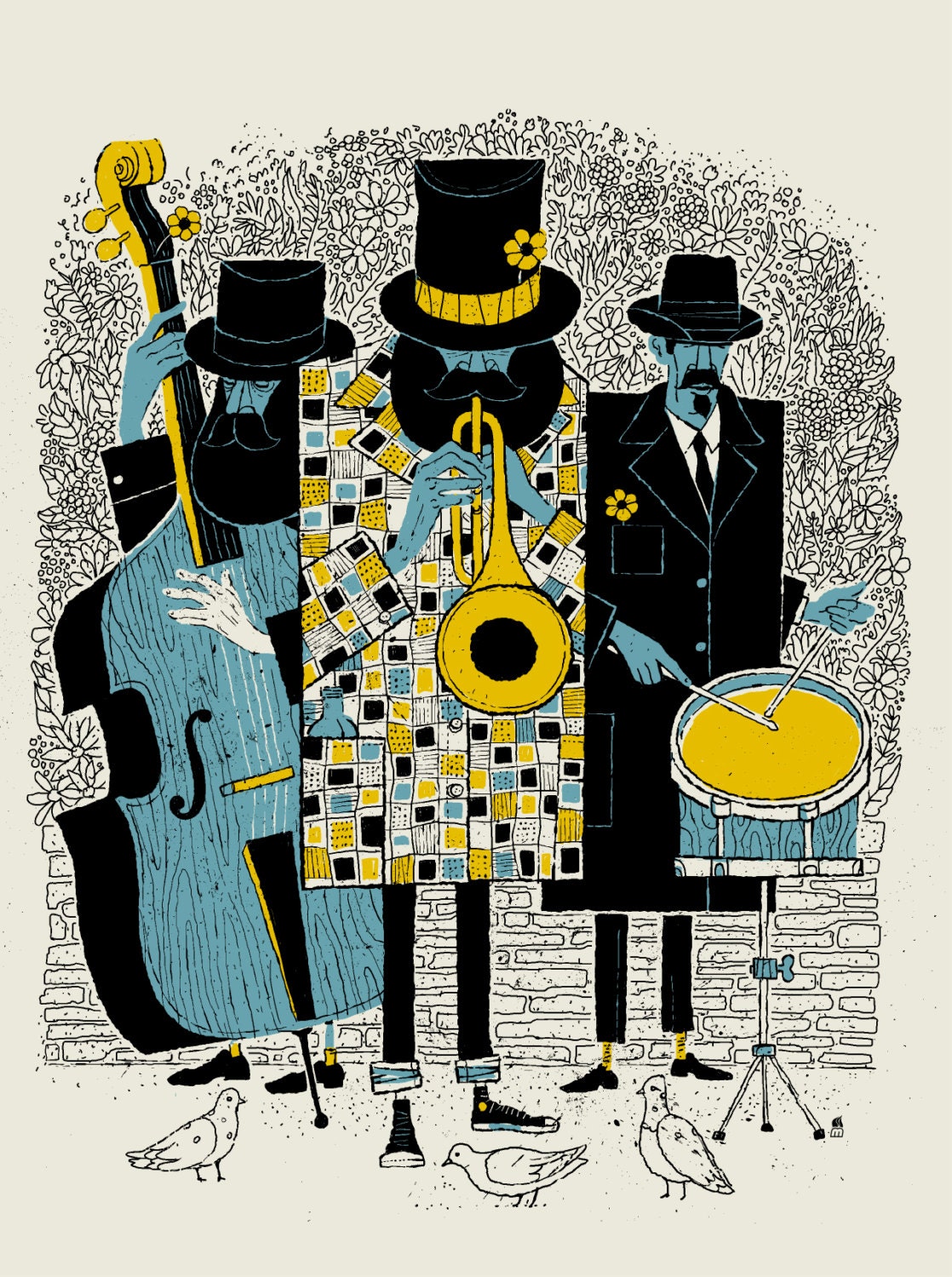 Jazz Men 18 X 24 Silkscreen - Etsy
