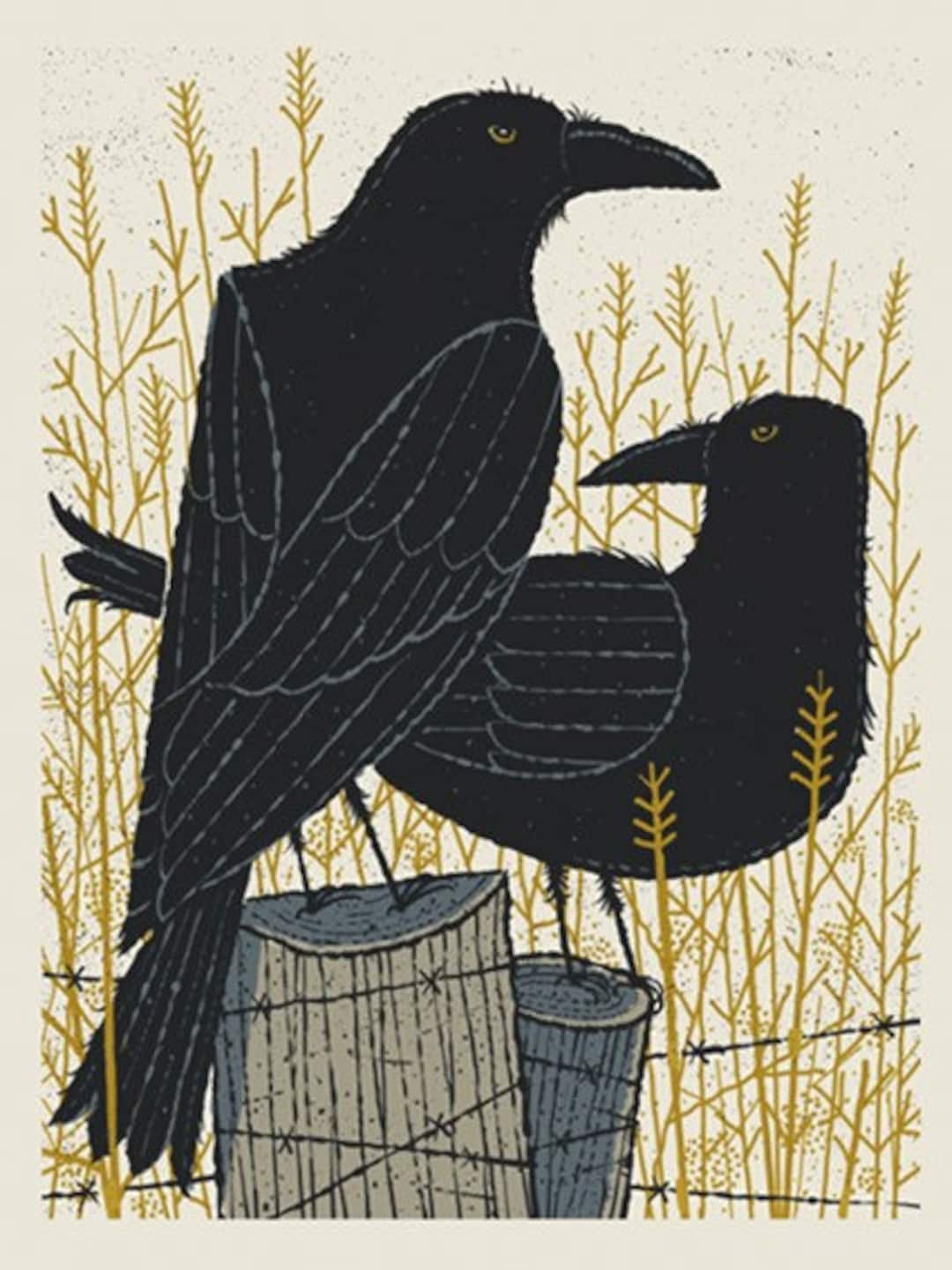 Two Crows, Home Decor, Wall Art, Bird Lovers, Bird Art - Etsy