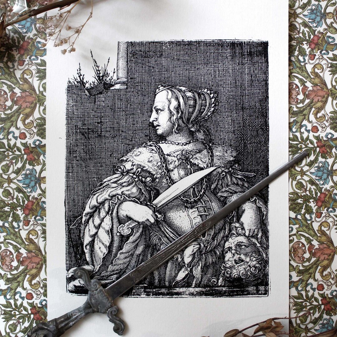 Judith With Olpherne’s Head Print by Barthel Beham Vintage Biblical ...