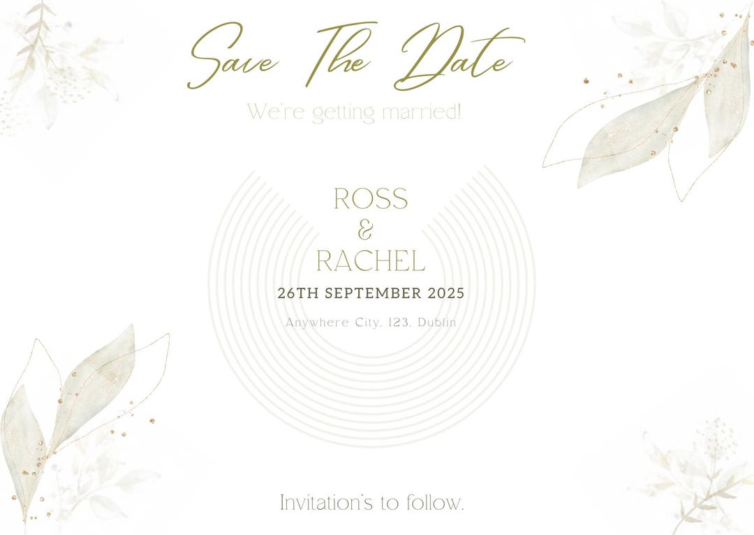 Customizable - Save the Date Template GOLD - Etsy