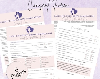 Brow Wax, Consultation Form, Digital Download, Beauty Forms, Client ...