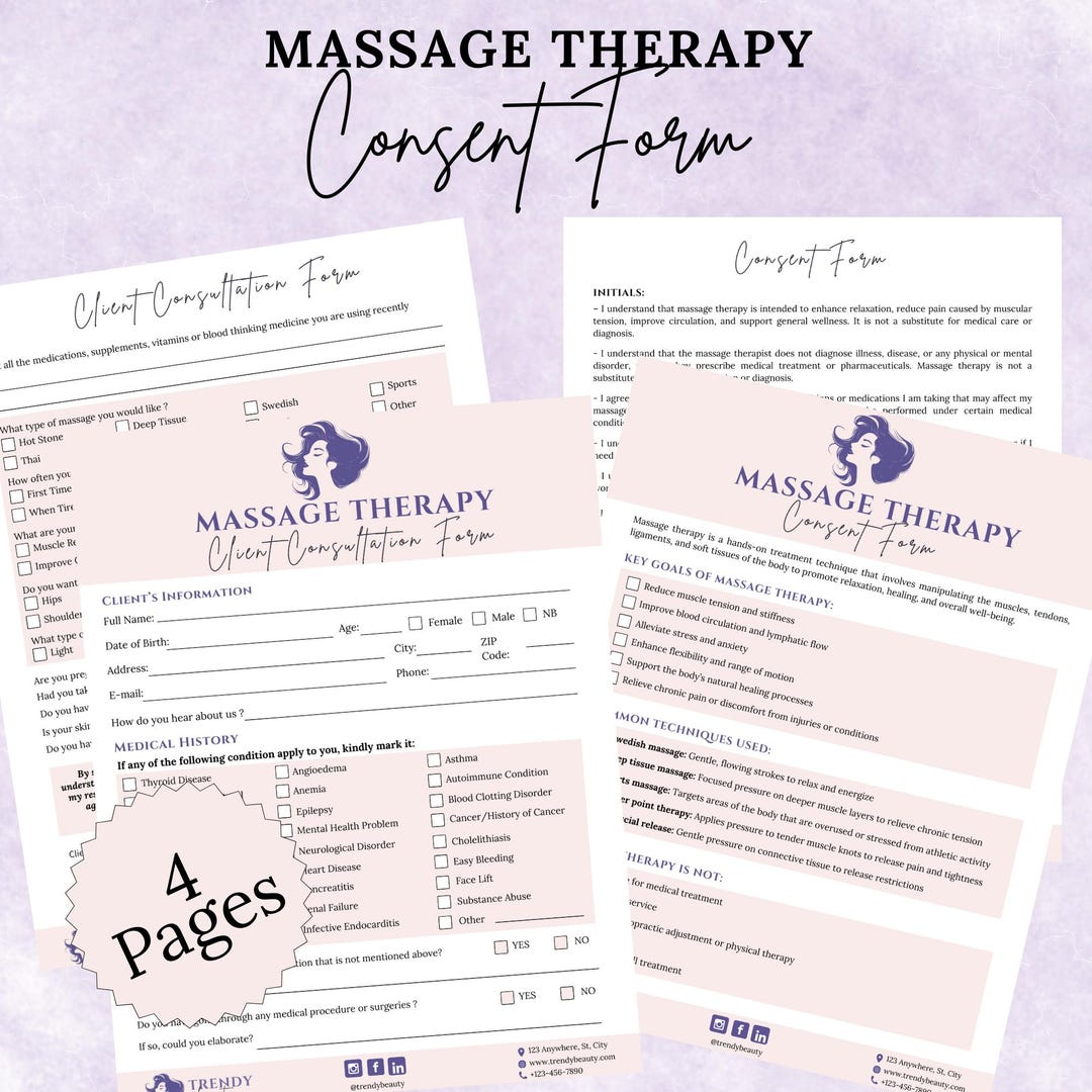 Sports Therapy Consultation Forms: Editable Intake & Consent (canva ...