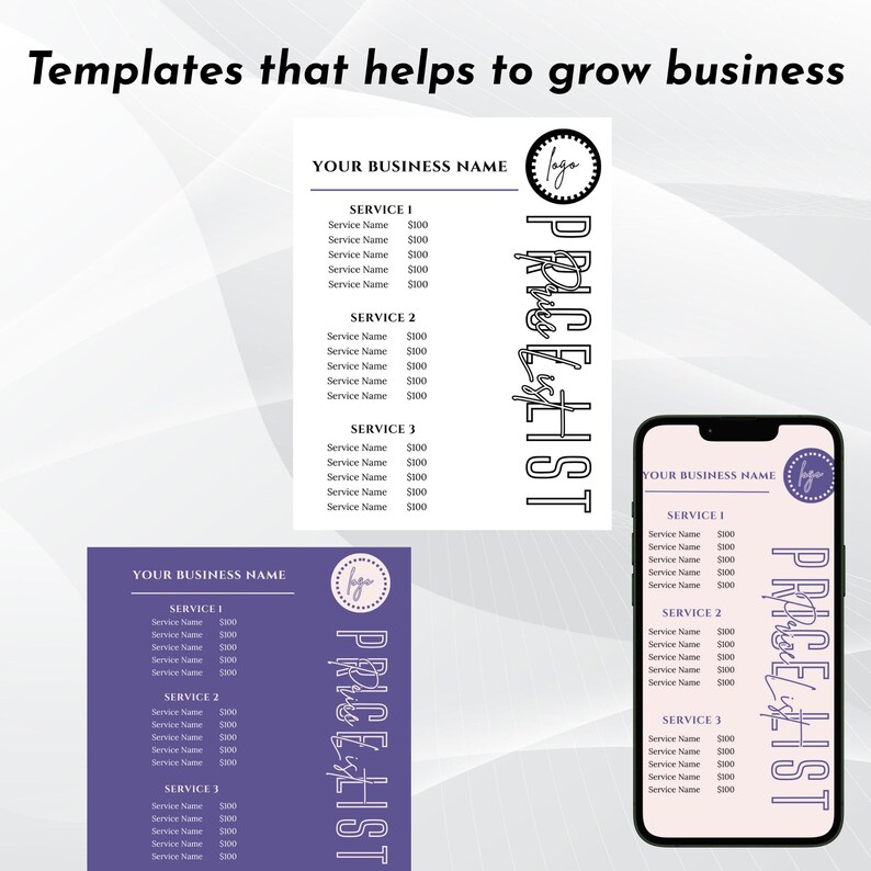 Editable Esthetician Price List Template: Blush Pink Agate (digital ...