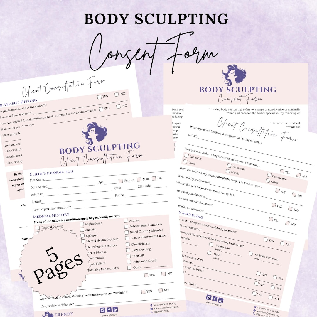 Editable Body Contouring Forms, Body Sculpting Consent Forms, Body ...